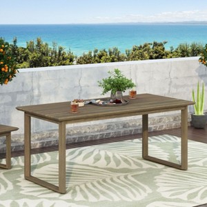 Osparple 71 Inch Rectangle Patio Table,outdoor Dining Table With Acacia ...