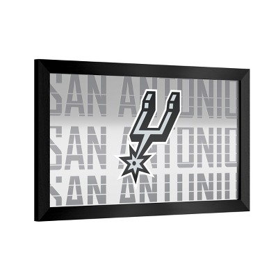 San Antonio Spurs City Black Framed Bar Mirror By Trademark Gameroom ...
