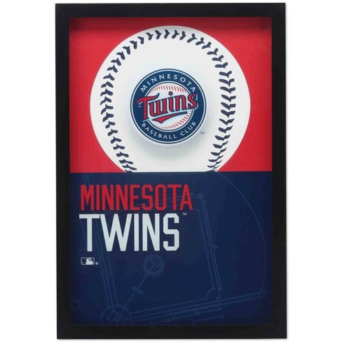 Mlb Minnesota Twins Baseball Logo Glass Framed Panel : Target