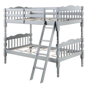 XIYUYEU Twin Over Twin Bunk Bed with Safety Guardrail and Built-in Ladder,Noise Reduced Loft Bed ...