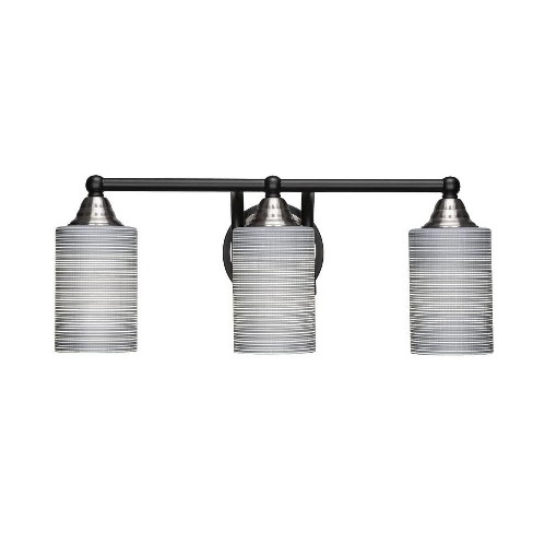 Toltec Lighting Paramount 3 - Light Vanity In Matte Black/brushed ...