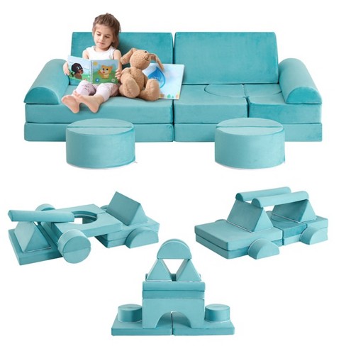 Kids Couch 15pcs Nugget Couch,modular Kids Play Couch For Playroom ...