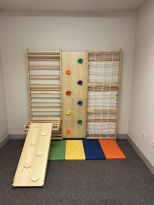 Walnut - 9-in-1 Swedish Ladder Wall Gym And Climber : Target