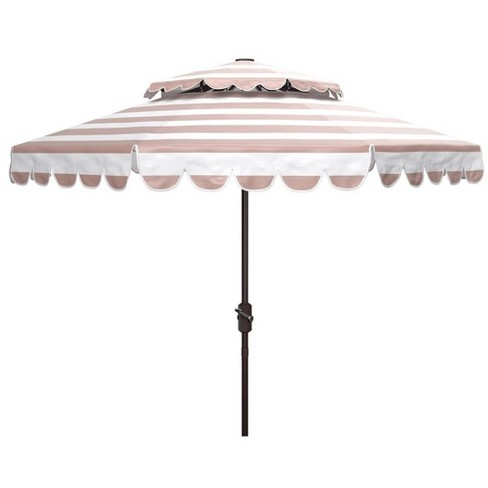 Vienna 9ft Round Double Top Crank Patio Outdoor Umbrella - Safavieh : Target
