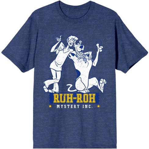 Scooby Doo And Shaggy Ruh-roh Men's Indigo Heather Graphic Tee : Target