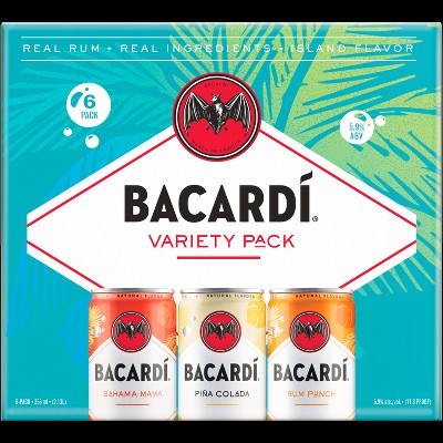 Bacardi Real Rum Cocktail Variety Pack - 6pk/355ml Cans : Target
