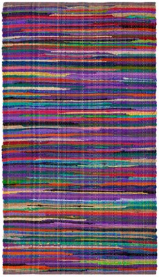 Rag Area Rug Rar240 Hand Woven Area Rug - Purple/multi - 5'x8 ...