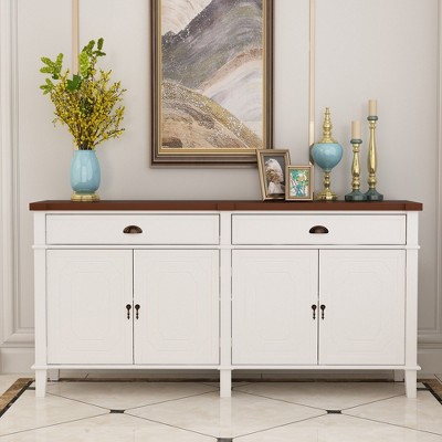 Famapy Kitchen Sideboard Buffet Cabinet 4 Doors 2 Drawers Big Storage Target