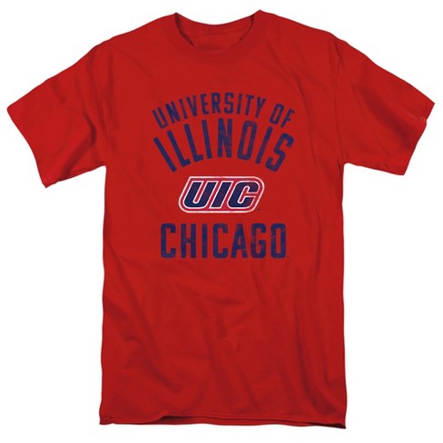 University Of Illinois Chicago Official Uic Logo Adult T-shirt, Red ...