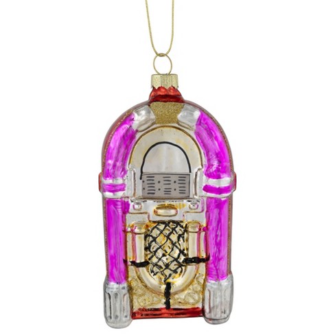 Northlight 5" Pink Retro Juke Box Glass Christmas Ornament : Target