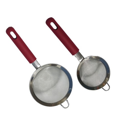 Sharpchef 4" & 5.5" Fine Mesh Strainers Set, Stainless Steel, Heavy ...