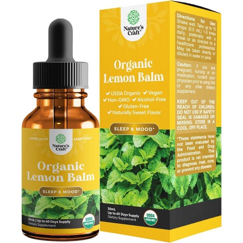 Organic Lemon Balm Liquid, Mood Support And Digestive Health, Nature's ...