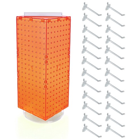 Azar Displays Orange Four-sided Revolving Pegboard Counter Display With ...