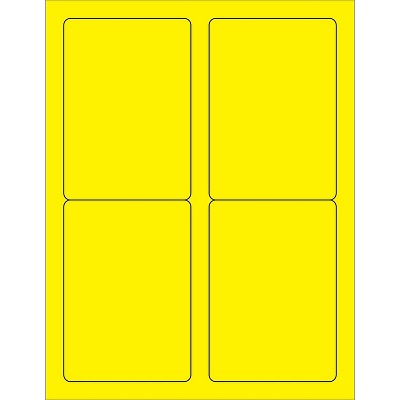 Tape Logic Rectangle Laser Labels 3 1/2" X 5" Fluorescent Yellow 400 ...