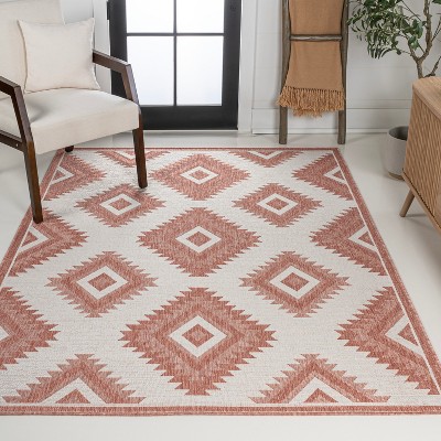 Lior Geometric Moroccan Diamond Salmon/cream 8 Ft. X 10 Ft. Indoor ...