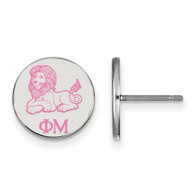 Black Bow Jewelry Sterling Silver Phi Mu Greek Life Stud Earring : Target