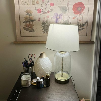 Bubble Glass With Brass Detail Small Lamp Base Clear - Threshold™ : Target