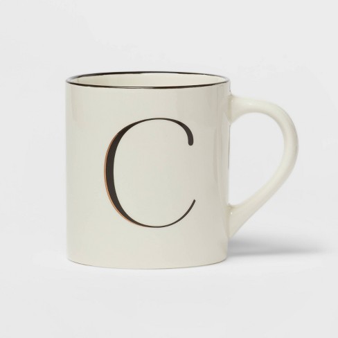 16oz Stoneware Monogram C Mug Ivory - Threshold™: Initial Coffee Mugs ...