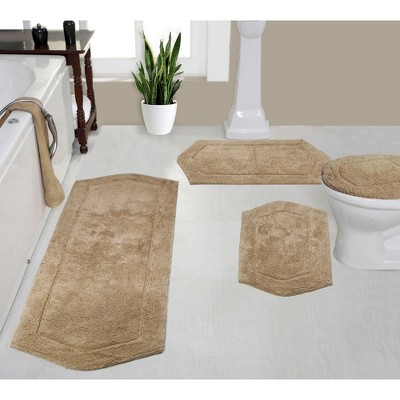 Set Of 4 Waterford Collection Linen Cotton Tufted Bath Rug Set - Home ...