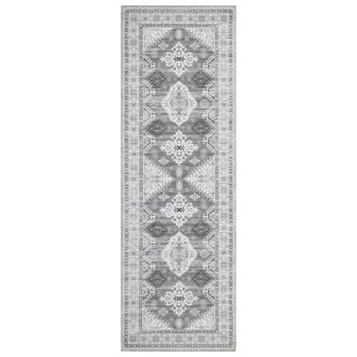 2'x6' Washable Vintage Indoor Soft Non Slip Distressed Floral Print ...