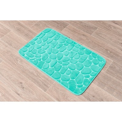 Evideco French Home Goods Bath Rug Memory Foam Mat 3d Pebble Peacock ...