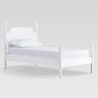 Walker Edison Easy Assembly Solid Wood Twin Spindle Post Bed White Twin ...