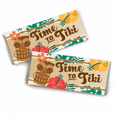Big Dot Of Happiness Tiki Luau - Mini Candy Bar Wrapper Stickers ...