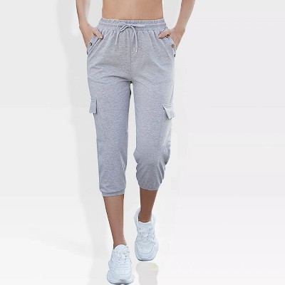 Womens Jogger Pants Athletic Pants Capri Pants Drawstring Solid ...