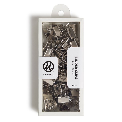 U Brands 60ct Mini Binder Clips Silver : Target