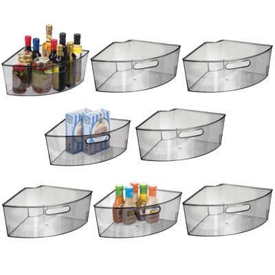 Mdesign Lazy Susan Kitchen Food Storage Organizer Bin, 1/4 Wedge, 4 ...