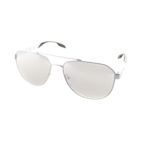 Prada Tkh1i2 Unisex Aviator Sunglasses Silver 60mm : Target
