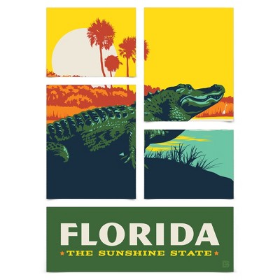 Evergreen Ultra-thin Edgelight Led Wall Decor, Round, Florida State ...