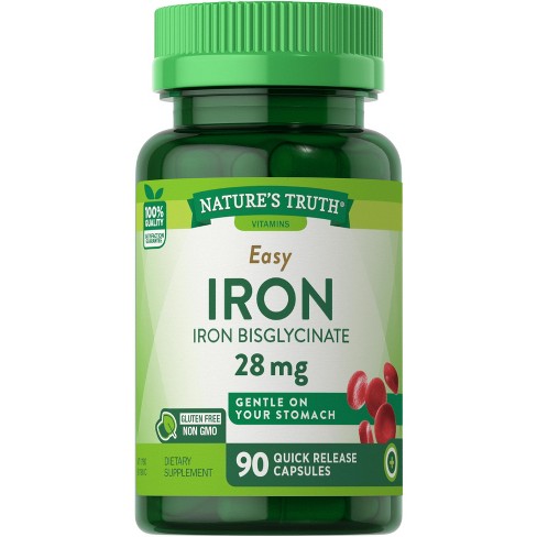 Nature's Truth Easy Iron Supplement 28mg | 90 Capsules : Target