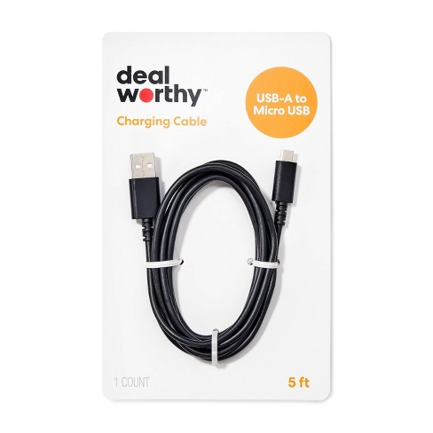 5' Micro Cable - Dealworthy™ Black : Target