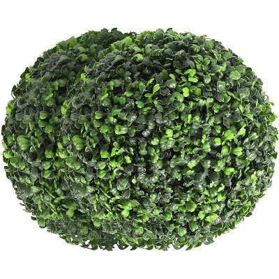 Artificial Plant Topiary with Pot, Faux Boxwood Balls with LED, Topiary ...