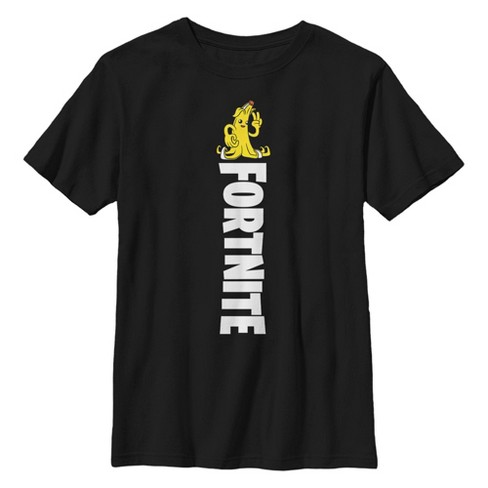 Boy's Fortnite Peely Peace Sign Logo T-shirt - Black - X Large : Target