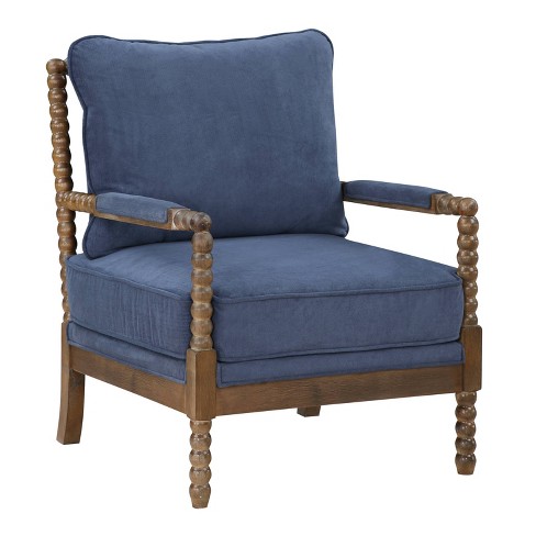 Treasure Trove Accents Accent Chair Rookwood Brown/navy: Rubberwood ...