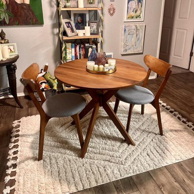 Costway 3 Pcs Dining Table Set Modern Round Kitchen Table And Chairs ...
