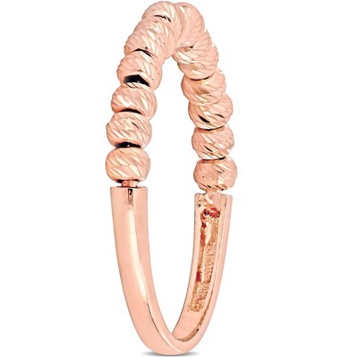 EVERLY JEWELRY |14K Rose Gold Beaded Ball Ring.Pink.10 : Target