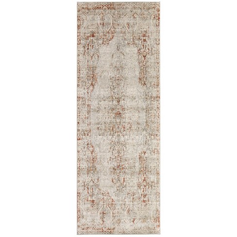 Kaia Transitional Distressed Tan/ivory/orange Area Rug : Target