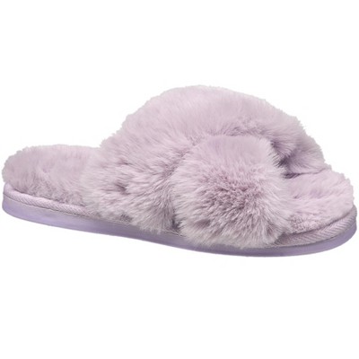 Aeropostale Women's Fuzzy Criss Cross House Slippers with Cushioned ...