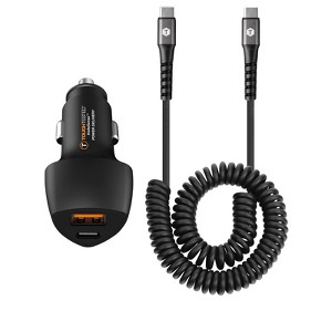 ToughTested PD High Speed Car Charger Kit with 20W USB-C + USB-A QC 3.0 ...