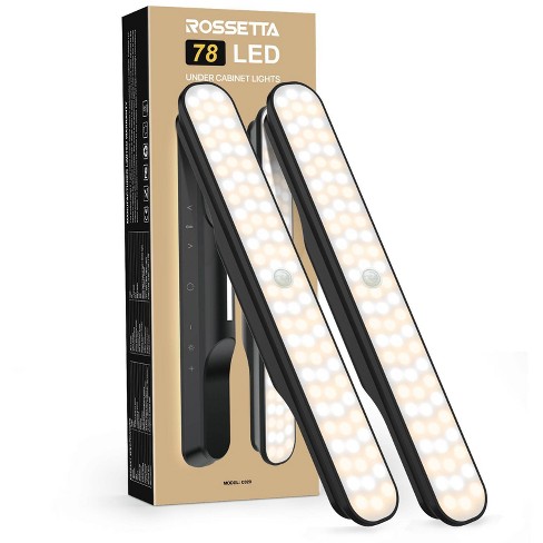 Rossetta (set Of 2) Under Cabinet Lights 78 Led Battery Operated Black ...