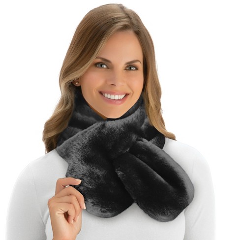 Collections Etc Elegant-look Solid-colored Soft Plush Faux Fur Scarf ...