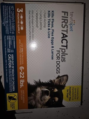 Tevra Pet Firstact Plus Flea And Tick Treatment For Small Dogs - 6 To ...