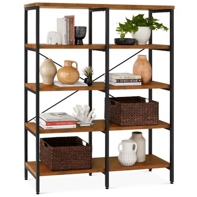 Best Choice Products 55in Storage Bookshelf for Living Room, Walkway w ...