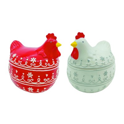 Transpac Large Ceramic Patterned Chicken Container W/lid Home ...