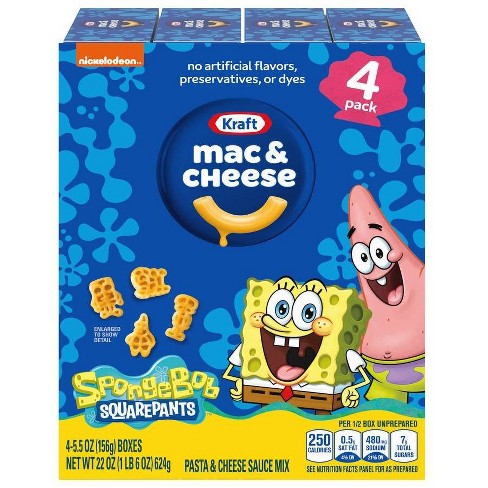 Kraft Spongebob Shapes Mac & Cheese - 4pk / 5.5oz : Target