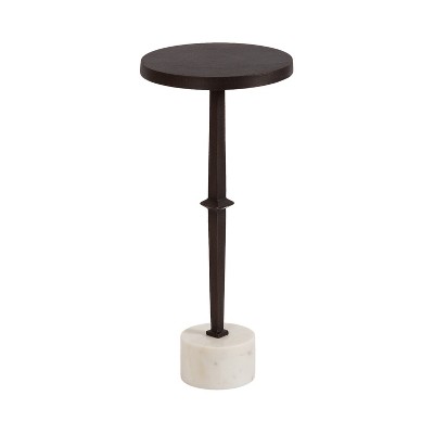 Kate And Laurel Lazaro Pedestal Drink Table, 10x10x22, Bronze And Marble : Target