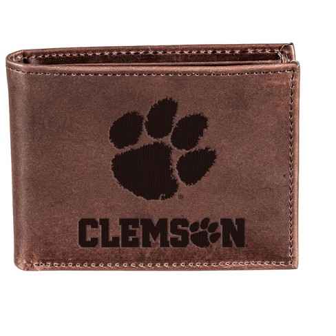 Evergreen Ncaa Clemson Tigers Brown Leather Bifold Wallet Officially ...